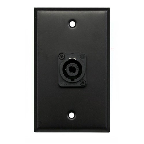 WH WP1B/1NL4 - Whirlwind Wall Plate - 1 Gang Black 1 Neutrik NL4 ...