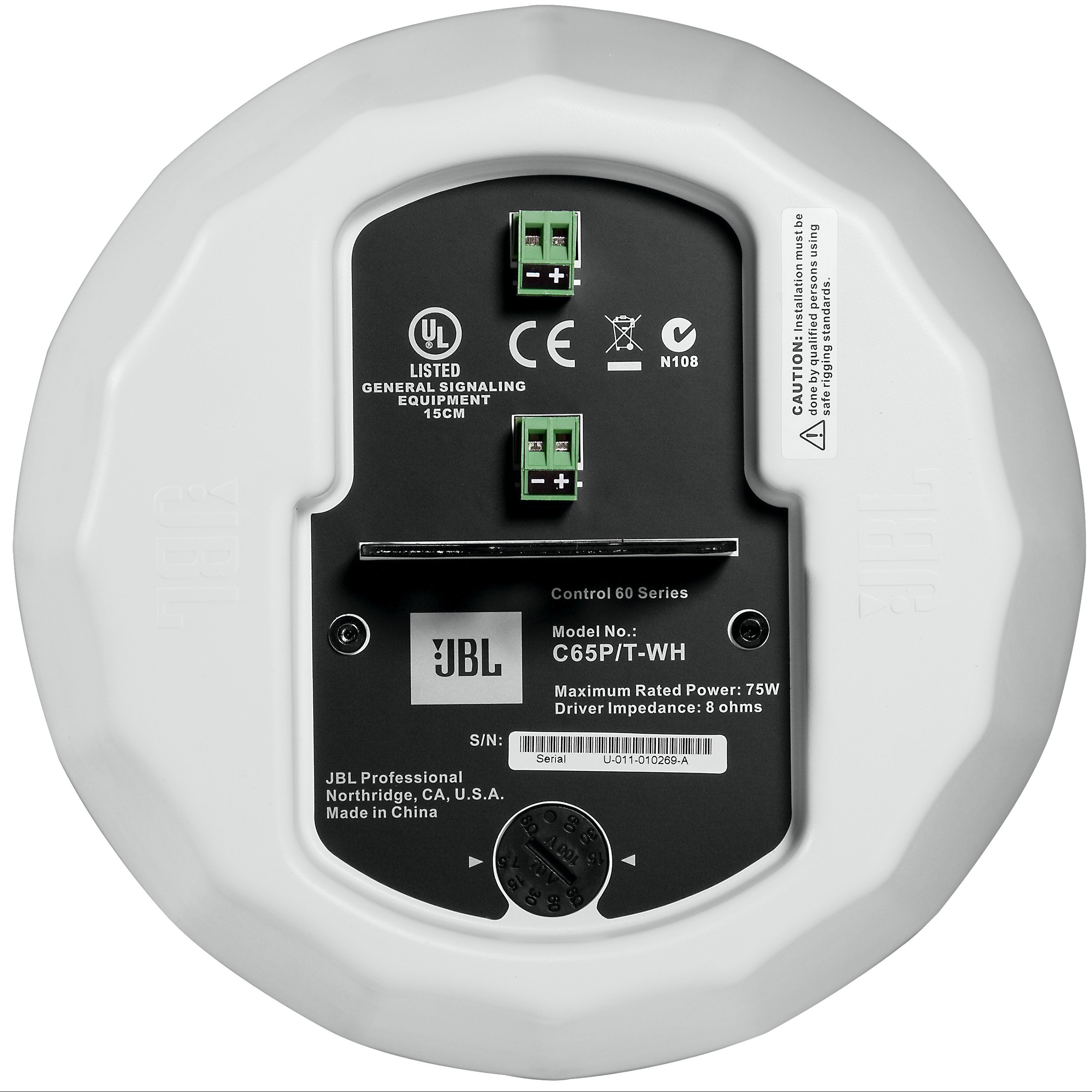 JBL CTRL65PT-WH - JBL Control 65 P/T - Compact Full-Range Pendant ...