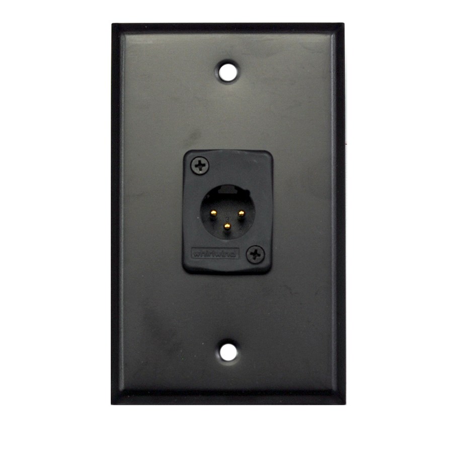WH WP1B/1MW - Whirlwind Wall Plate - 1 Gang Black 1 Whirlwind WC3M Male ...