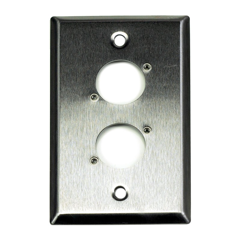 WH WP1/2H - Whirlwind Wall Plate - 1 Gang Stainless Steel Punched for 2 ...