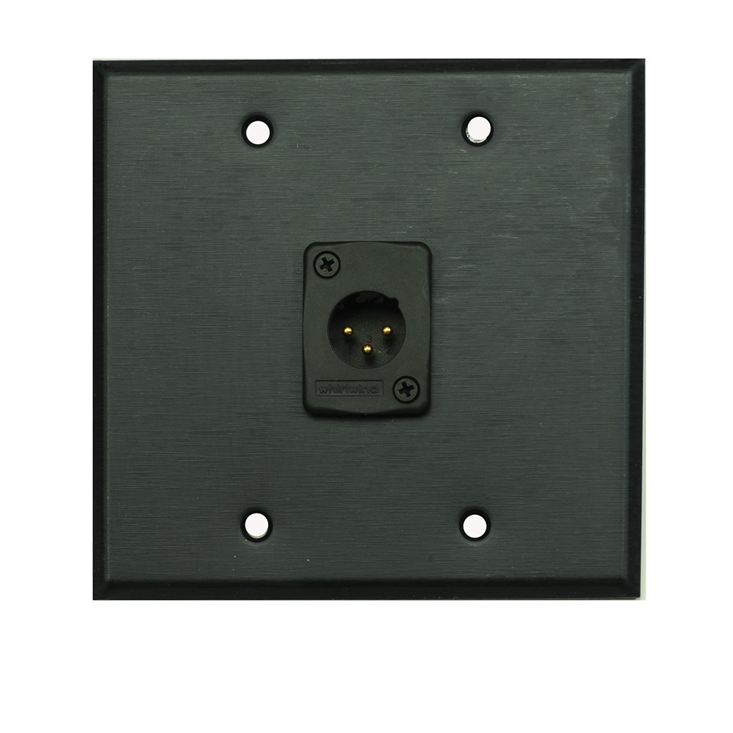 WH WP2B/1MW - Whirlwind Wall Plate - 2 Gang Black 1 Whirlwind WC3M Male ...