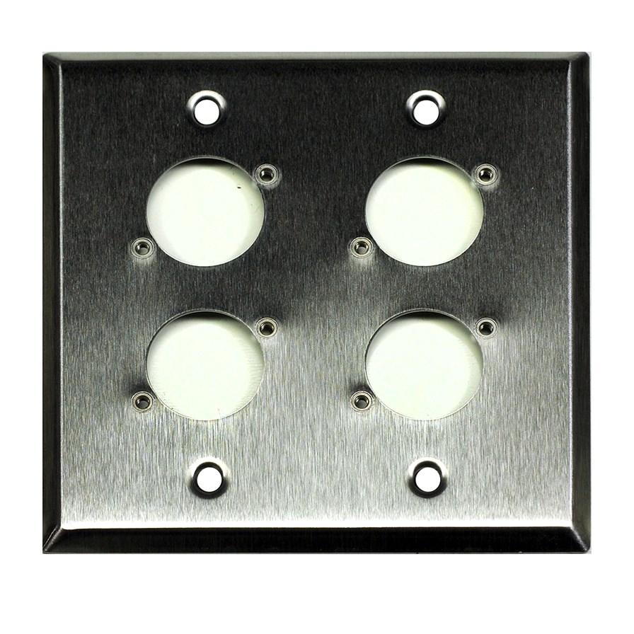 WH WP2/4H - Whirlwind Wall Plate - 2 Gang Stainless Steel Punched for 4 ...